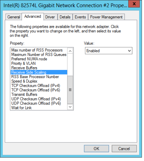 Receive side scaling (RSS) for windows staging target and targets